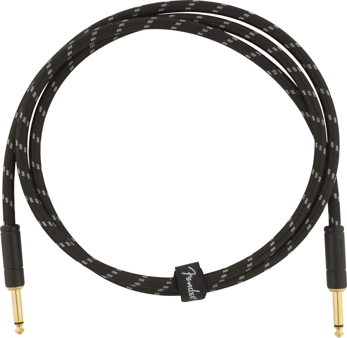Cable Fender Deluxe Instrument Cable, 5ft, Straight/Straight - Black Tweed