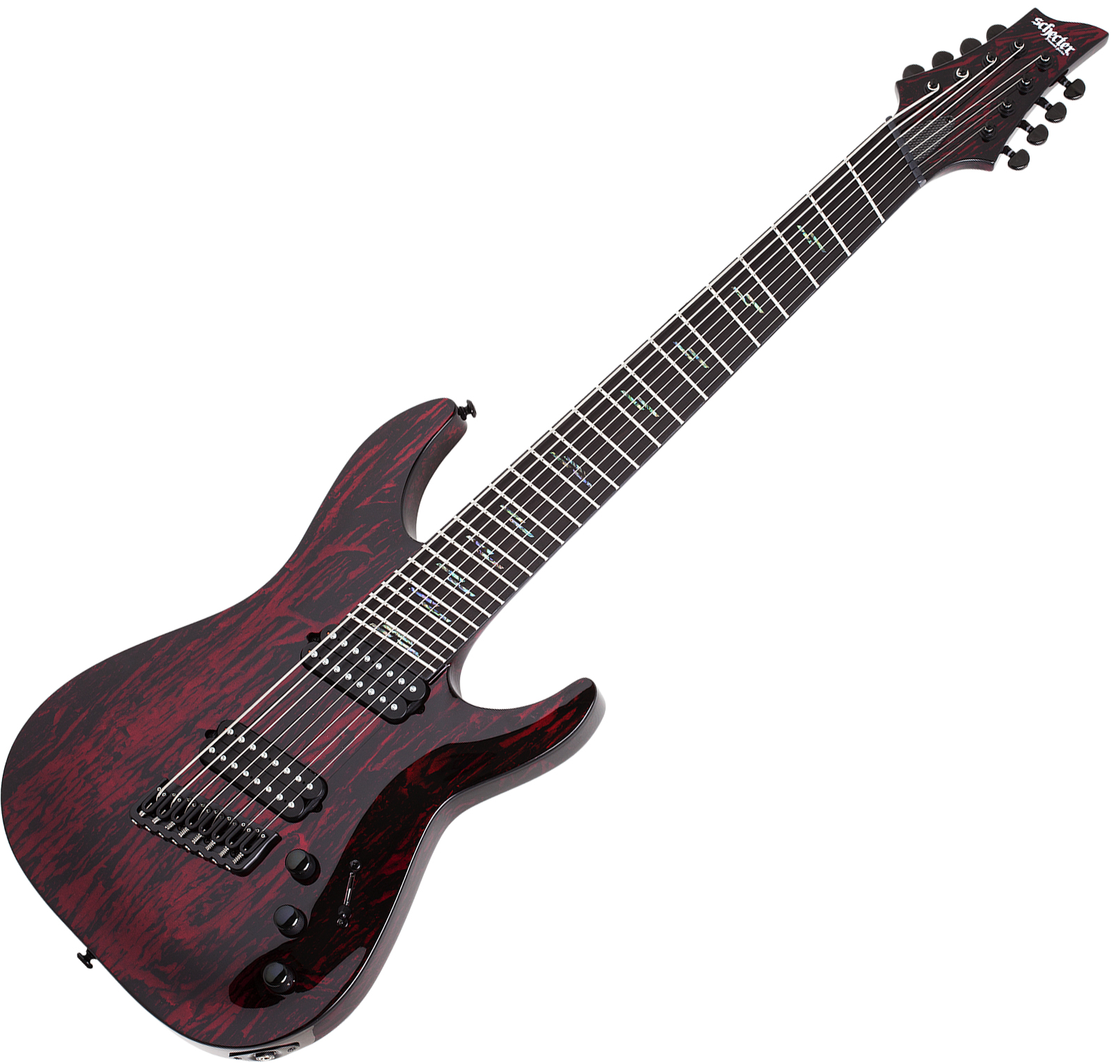 Multi-scale guitar Schecter C-8 Multiscale Silver Mountain - blood moon ...